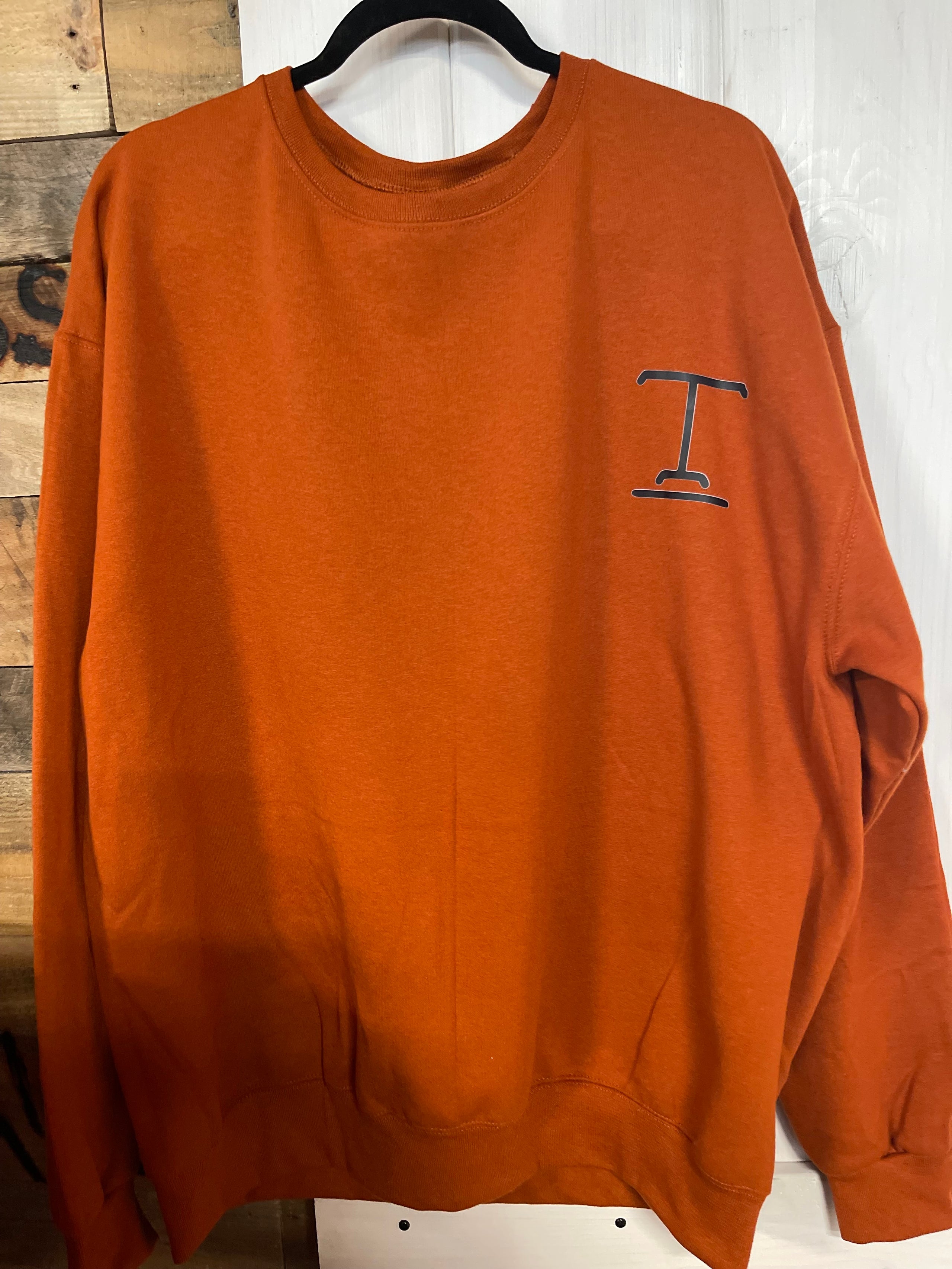 Antler T-Bar Logo Sweatshirt- Burnt Orange | T-Bar Mercantile LLC