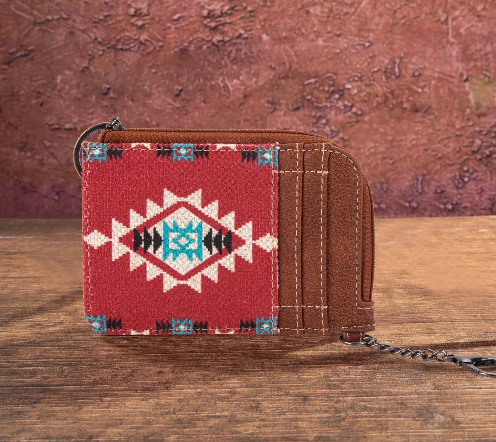 Wrangler Compact Card Case Red Aztec | T-Bar Mercantile LLC